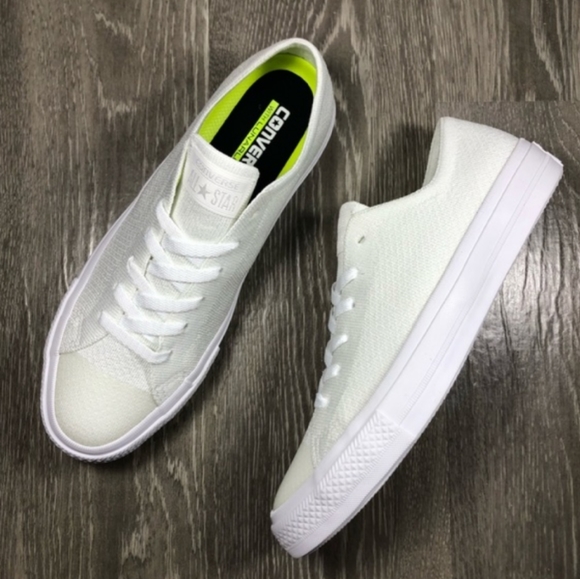 Converse | Shoes | Nwt Converse Chuck Ii Triple White Nike Flyknit ...